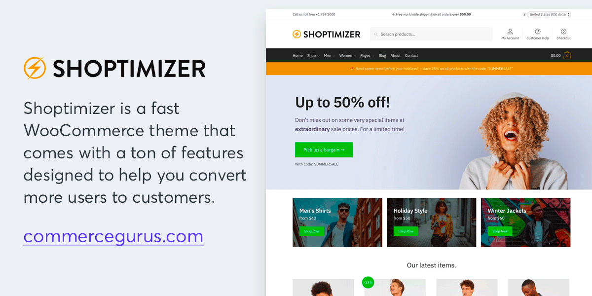 Shoptimizer WooCommerce WordPress Theme: Fast & Lightweight